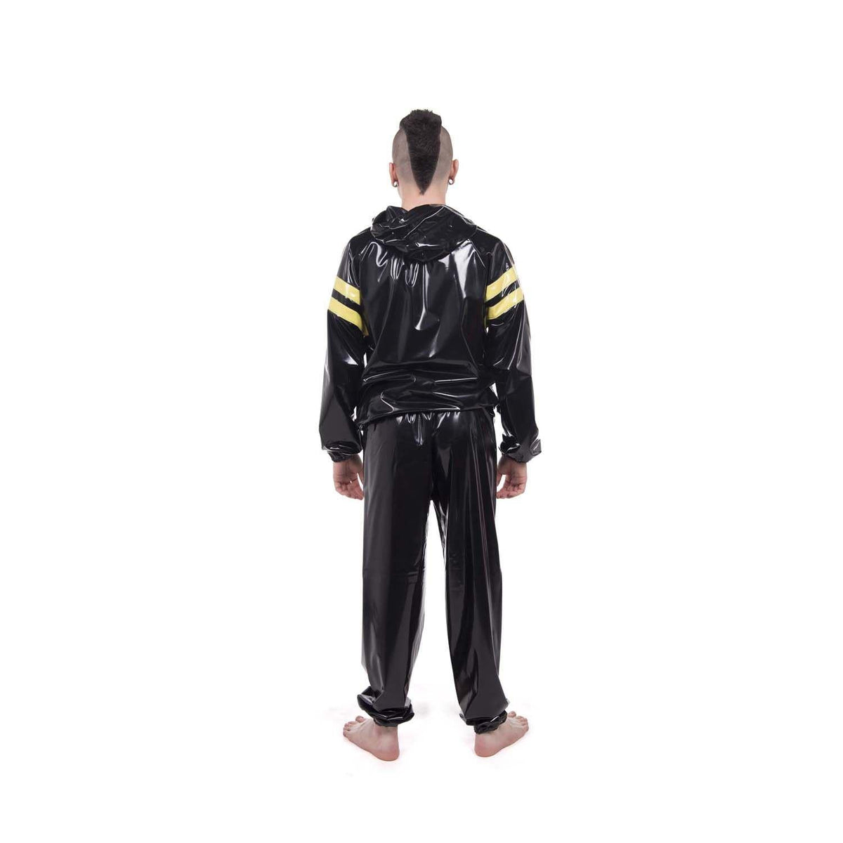 Striped Vinyl Tracksuit, Black/Yellow PVC | REGULATION